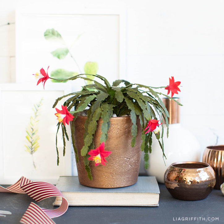 How to Make a Crepe Paper Christmas Cactus - Lia Griffith