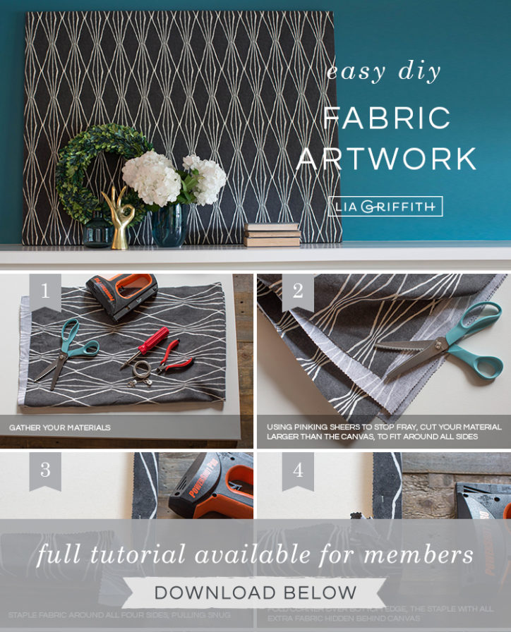 Using Fabric to Make Quick & Easy DIY Canvas Art - Lia Griffith