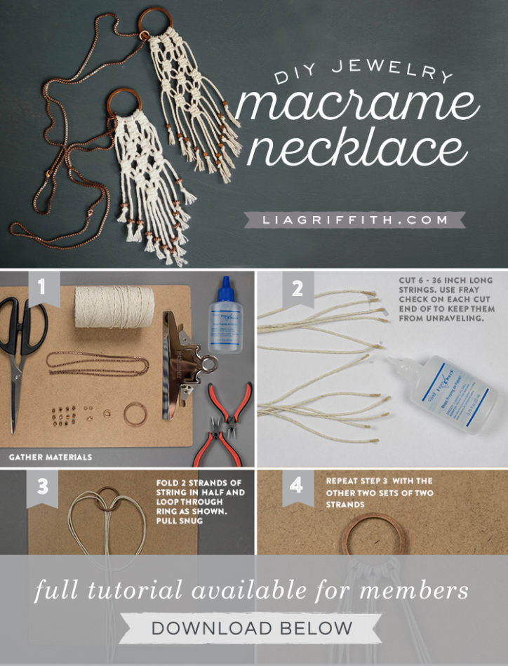 Simple DIY Macrame Necklace - Lia Griffith