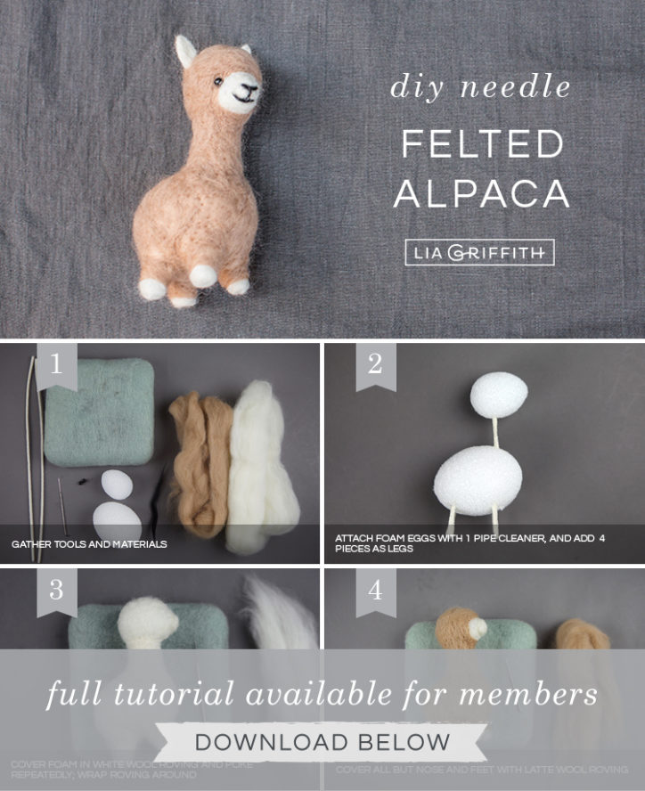 How to Make This Cute Needle Felted Alpaca - Lia Griffith