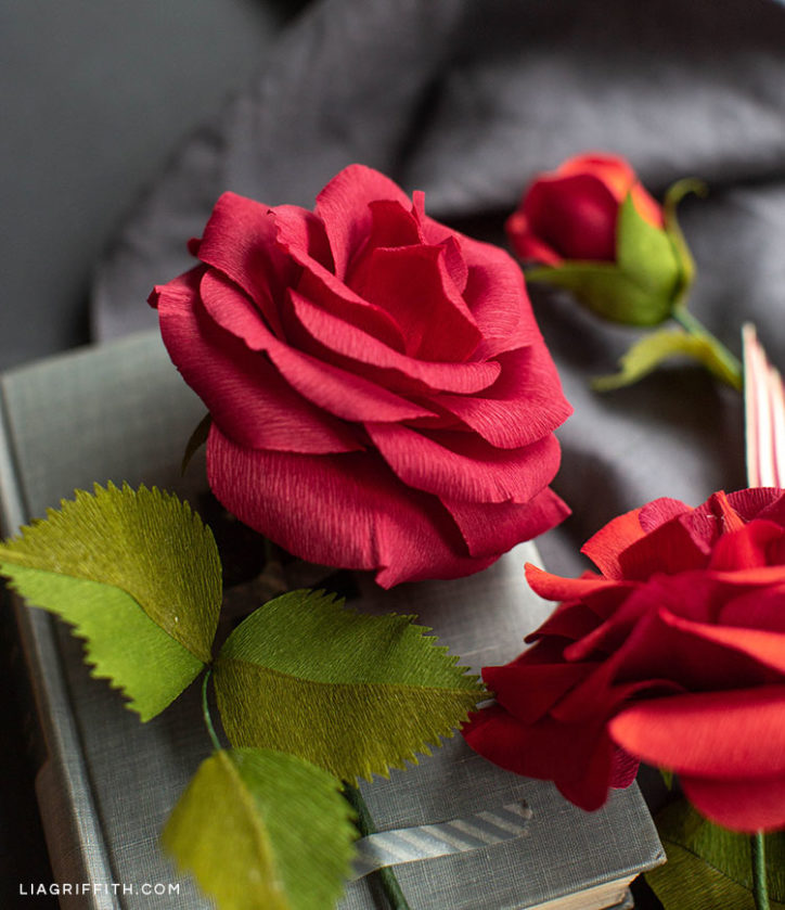 Crepe Paper Ruby Rose - Member Make Workshop - Lia Griffith