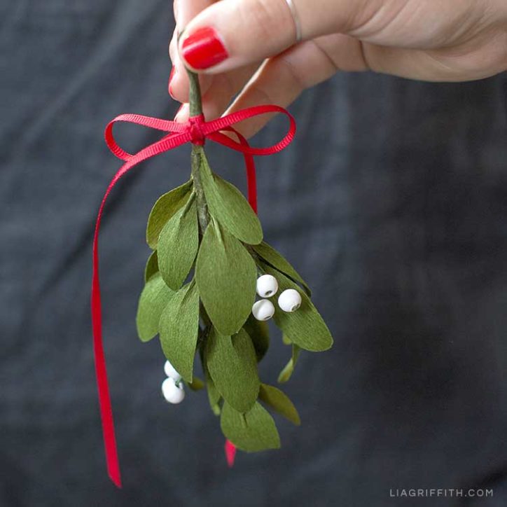 DIY Crepe Paper Mistletoe to Hang in Your Home - Lia Griffith