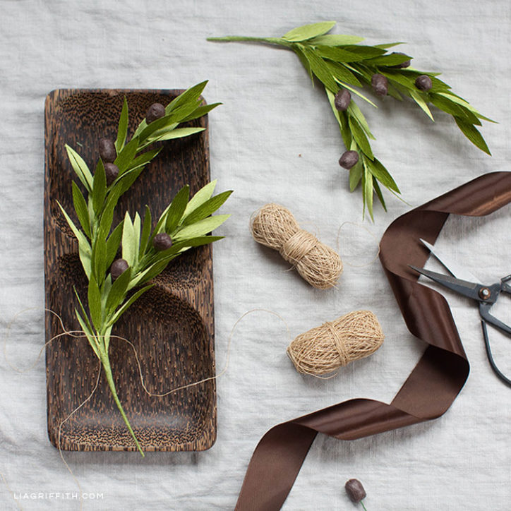 Crepe Paper Olive Branches - Lia Griffith