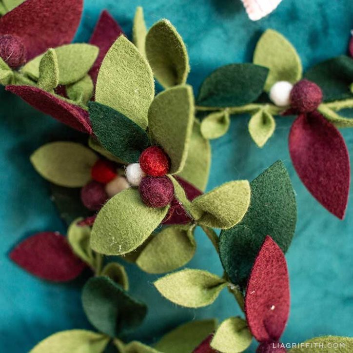 Felt Greenery Garland for the Holidays - Lia Griffith