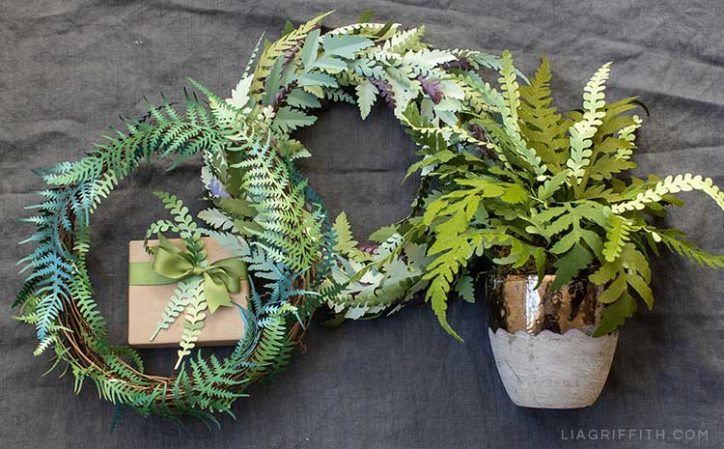 Frosted Paper Fern Arrangements DIY Tutorial - Lia Griffith