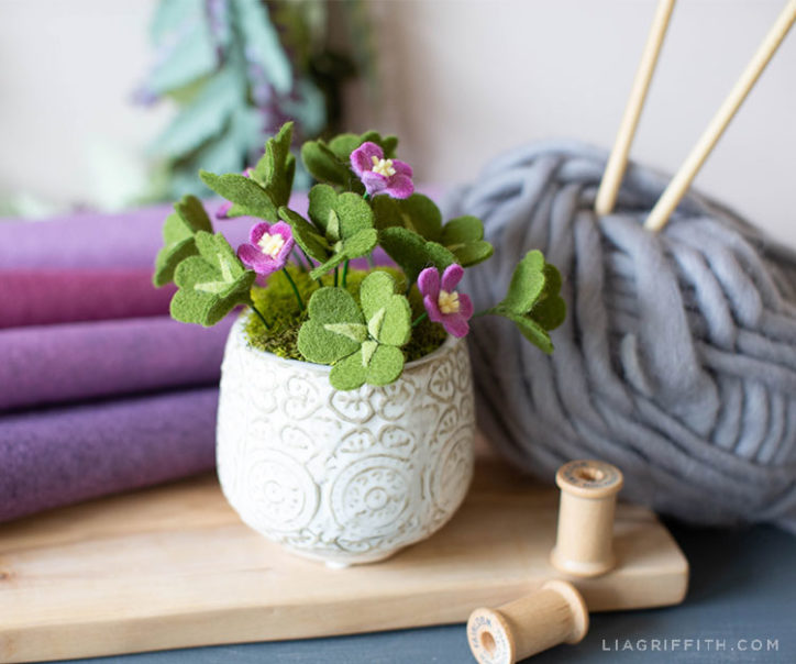How to Make a Felt Clover Plant for St. Patrick's Day - Lia Griffith