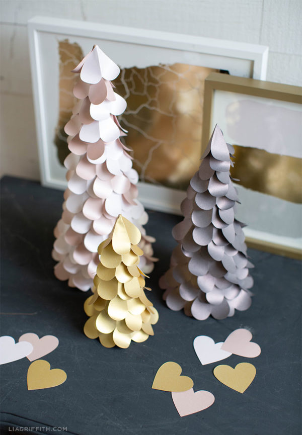DIY Décor: Pretty Paper Heart Trees - Lia Griffith