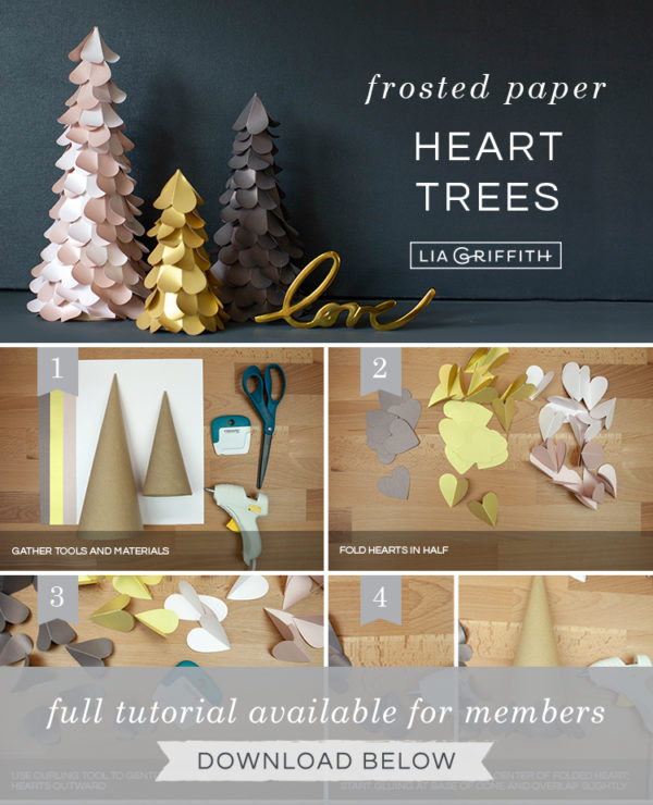 DIY Décor: Pretty Paper Heart Trees - Lia Griffith