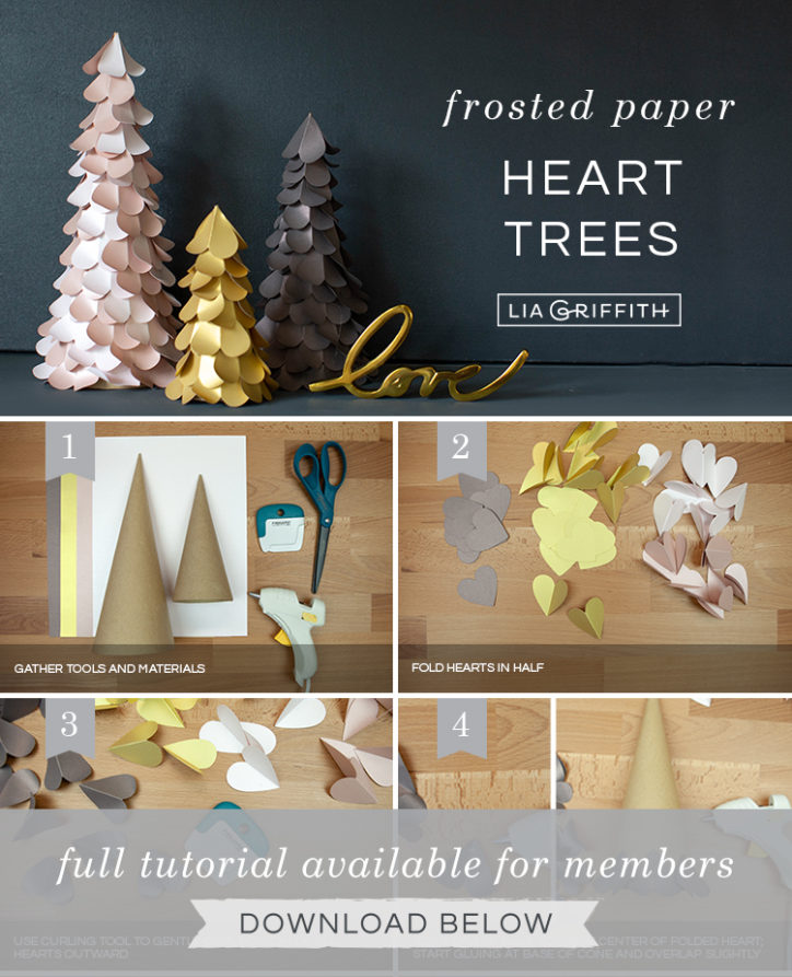 DIY Décor: Pretty Paper Heart Trees - Lia Griffith