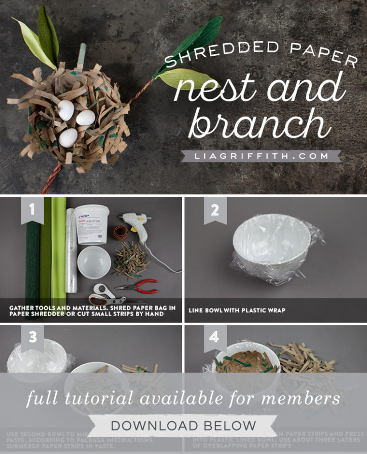 DIY Shredded Paper Nests for Easter Decor