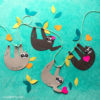 Papercut Sloth Gift Tags for Valentine's Day - Lia Griffith