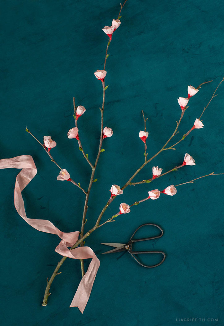 Crepe Paper Flowering Quince Branches - Lia Griffith