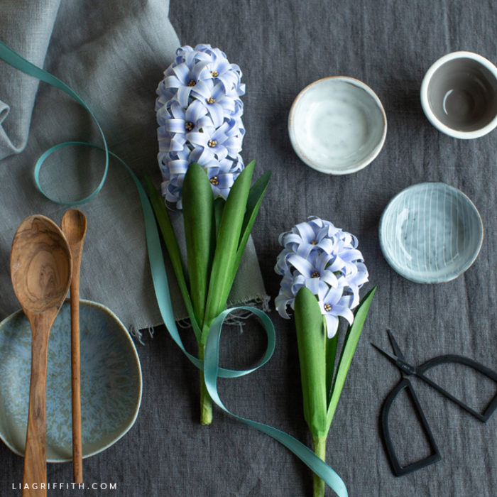 Frosted Paper Hyacinth Flowers for Spring - Lia Griffith