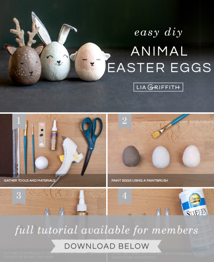 Painted Animal Easter Eggs DIY Tutorial - Lia Griffith