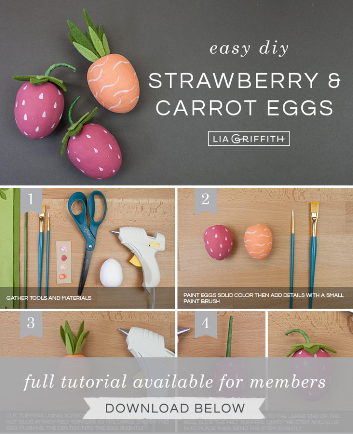 Cute DIY: Carrot and Strawberry Easter Eggs - Lia Griffith