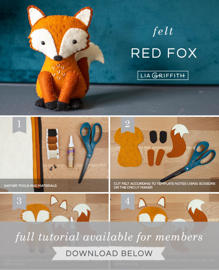 Felt Red Fox Stuffie DIY Tutorial - Lia Griffith