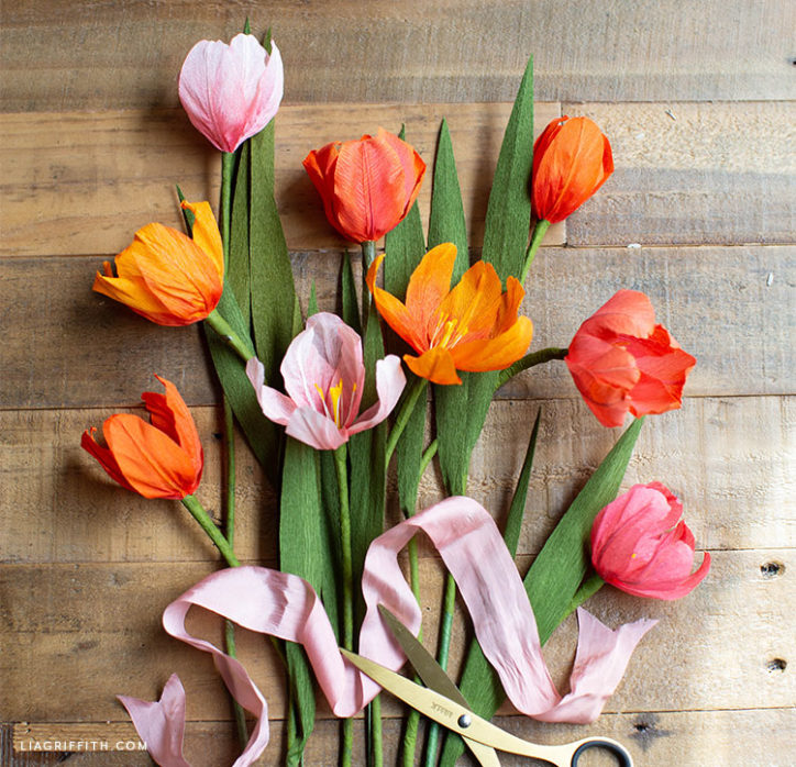 Ombré Crepe Paper Tulips with Rich, Vibrant Colors - Lia Griffith