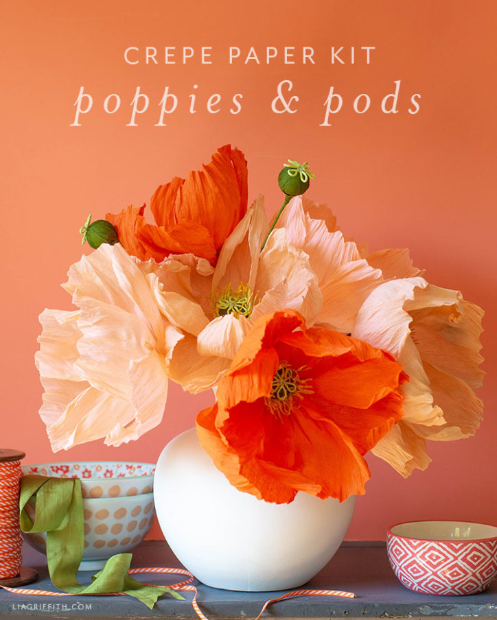 Crepe Paper Poppy Flower Kit Video Workshop - Lia Griffith