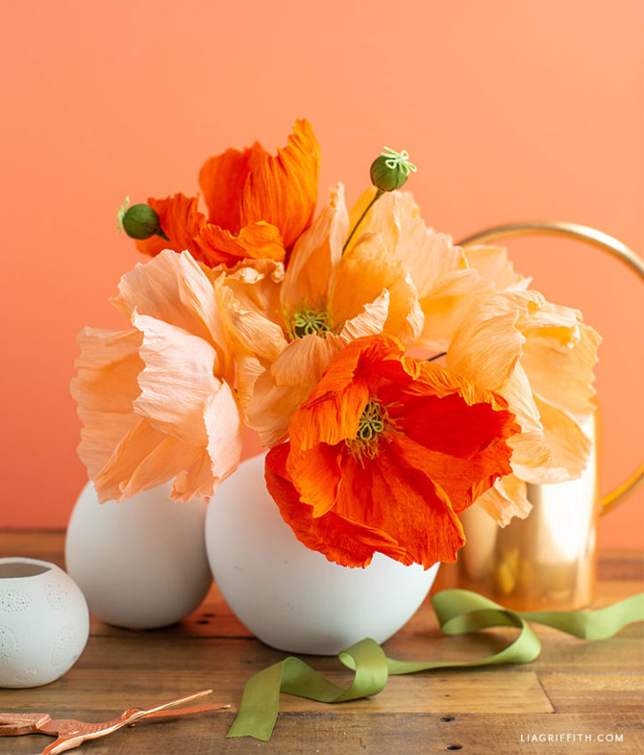 Crepe Paper Poppy Flower Kit Video Workshop - Lia Griffith