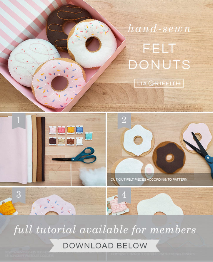 DIY Play Food for Kids: How to Make Felt Donuts - Lia Griffith