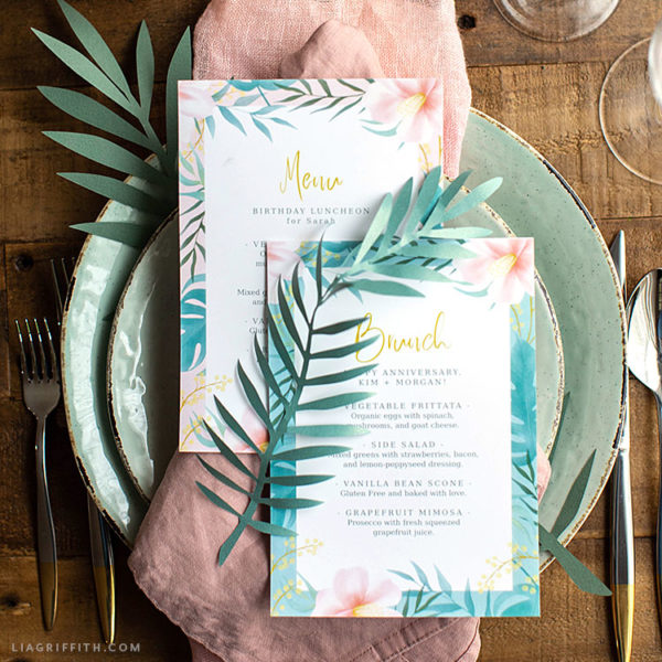 Pretty Tropical Menus You Can Edit & Print at Home - Lia Griffith