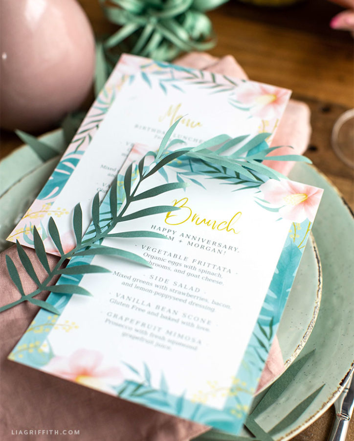 Pretty Tropical Menus You Can Edit & Print at Home - Lia Griffith
