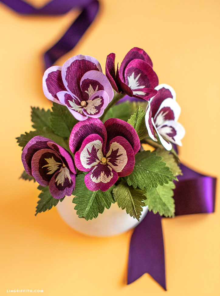 Crepe Paper Pansies: Flower Template & Tutorial - Lia Griffith