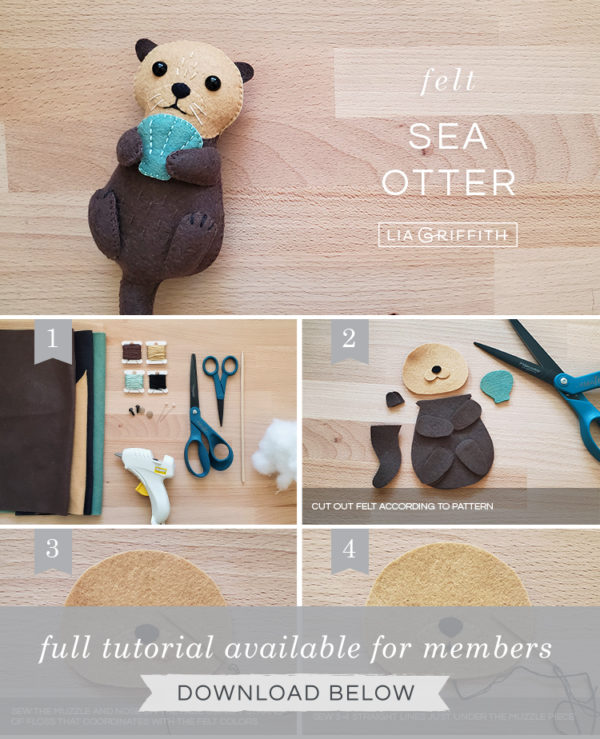 Felt Sea Otter Stuffie Pattern & Tutorial - Lia Griffith