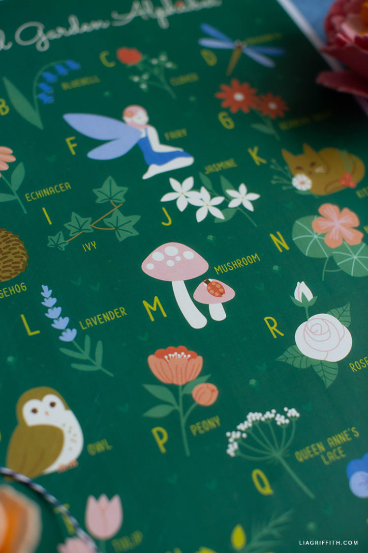 Printable Magical Garden Alphabet Poster - Lia Griffith