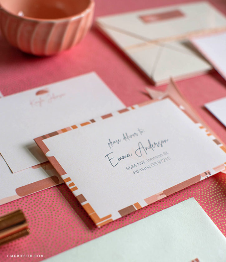 Free Printable Note Cards, Address Labels, & Envelopes - Lia Griffith