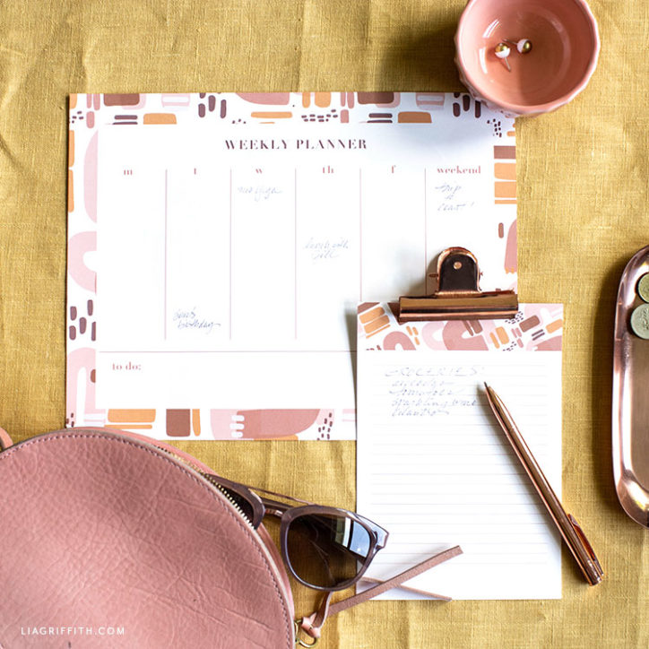 Printable Weekly Planner and Notepad - Lia Griffith