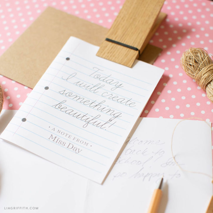 Printable Notecards for Back to School - Lia Griffith