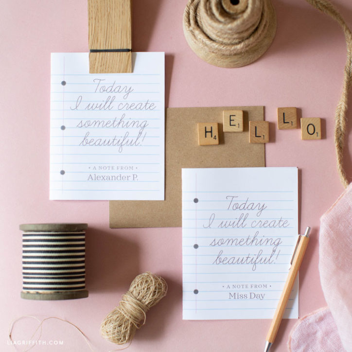 Printable Notecards for Back to School - Lia Griffith