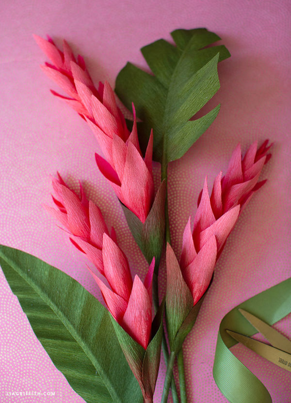 Crepe Paper Ginger Flower DIY Tutorial - Lia Griffith