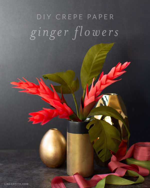 Crepe Paper Ginger Flower DIY Tutorial - Lia Griffith