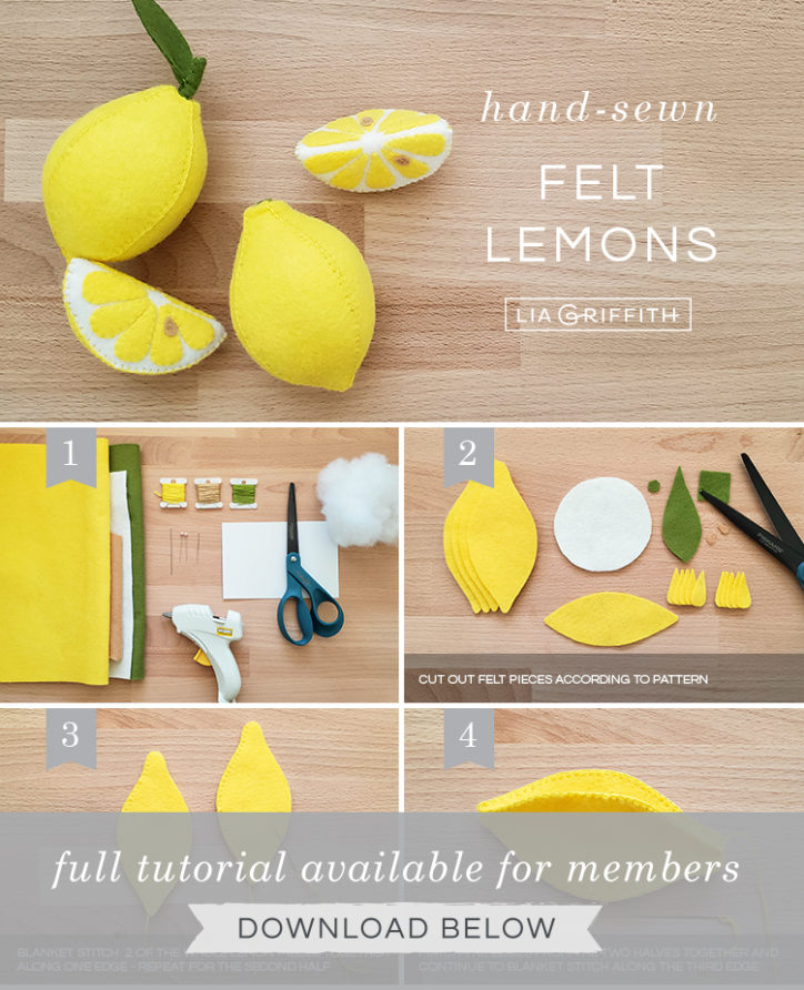 The Cutest Felt Lemons & Lemon Slices - Lia Griffith