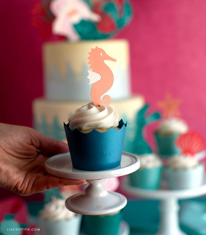 Cute & Easy DIY Mermaid Cake Toppers & Wrappers - Lia Griffith