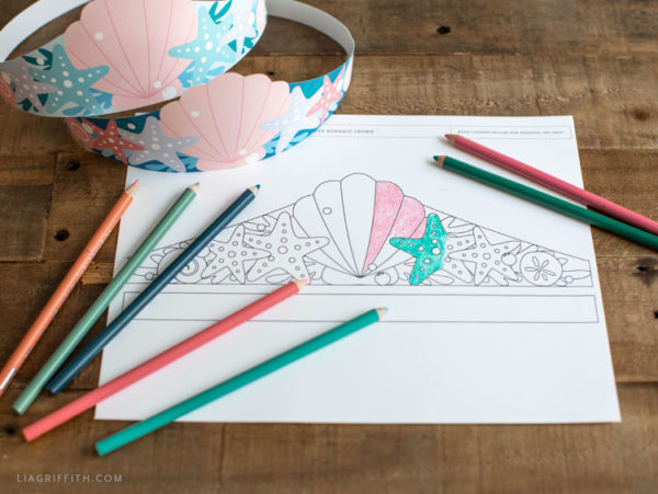 Printable Mermaid Crown (3 Versions) - Lia Griffith