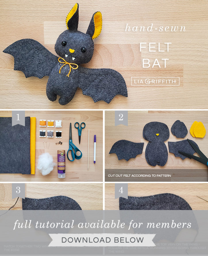 Learn How to Craft the Cutest Felt Baby Bat Stuffie - Lia Griffith