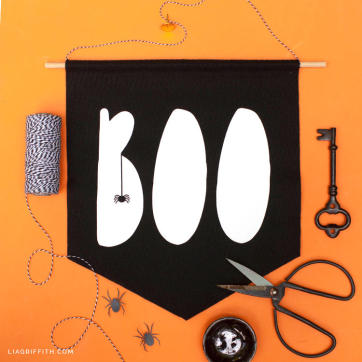 Felt Halloween BOO Banner DIY Tutorial - Lia Griffith
