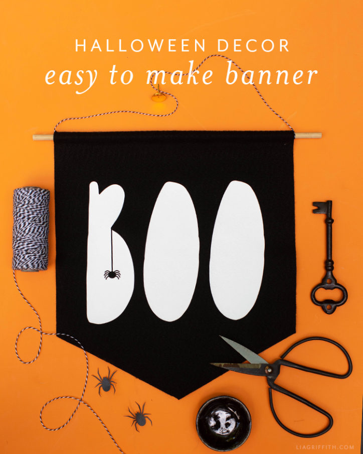 Felt Halloween BOO Banner DIY Tutorial - Lia Griffith
