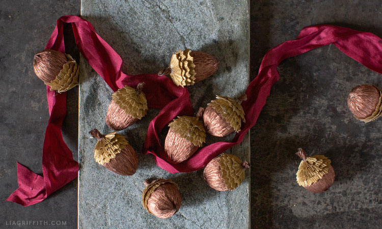 Video Tutorial: How to Make Crepe Paper Acorns - Lia Griffith