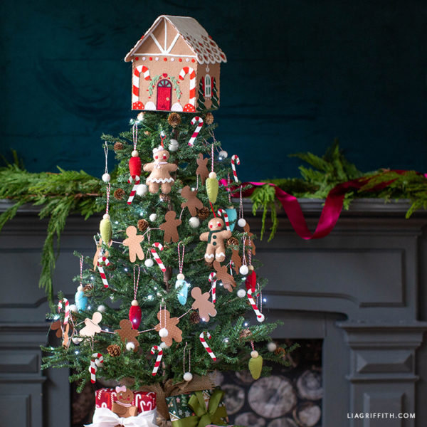 Kids' Gingerbread Christmas Tree with DIY Decorations
