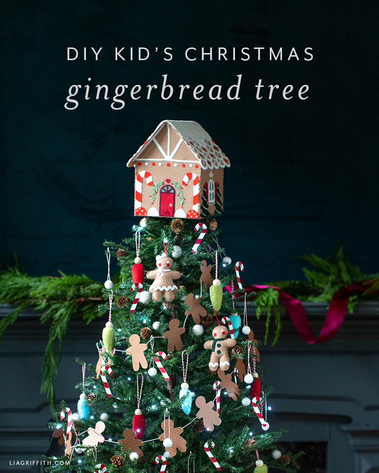 Kids' Gingerbread Christmas Tree with DIY Decorations