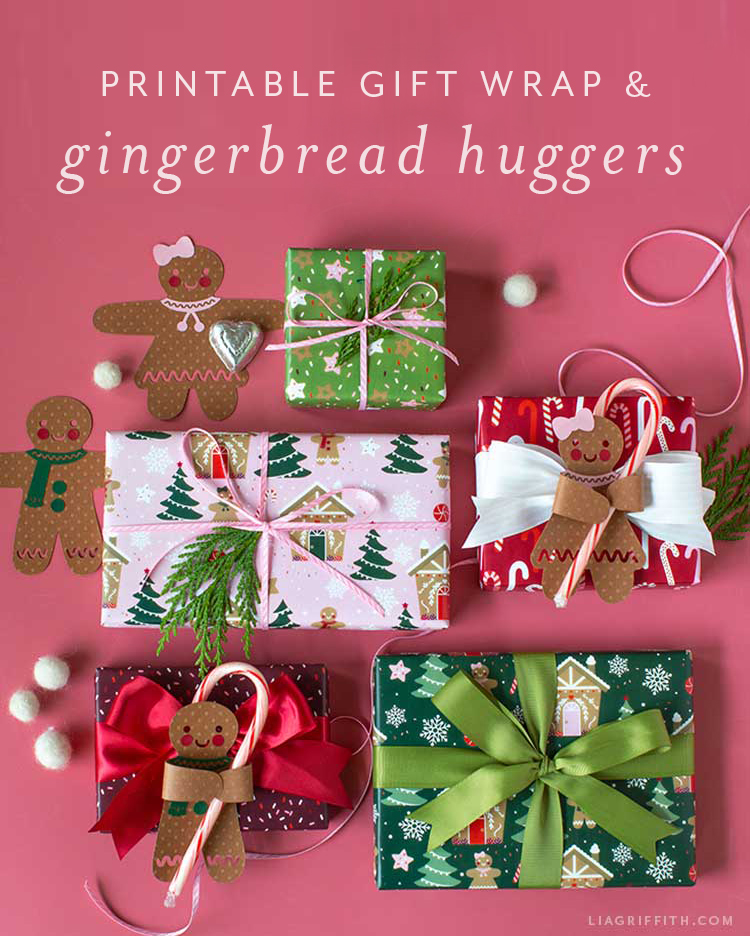 Gingerbread Gift Wrap & Candy Huggers - Lia Griffith