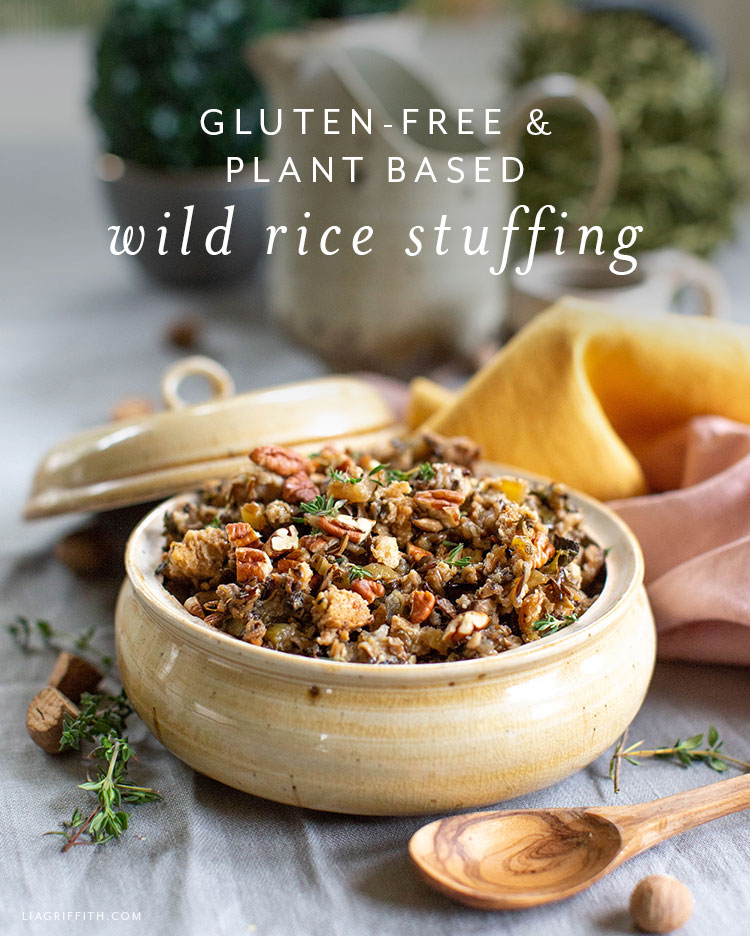 Gluten-Free Mushroom & Wild Rice Stuffing - Lia Griffith