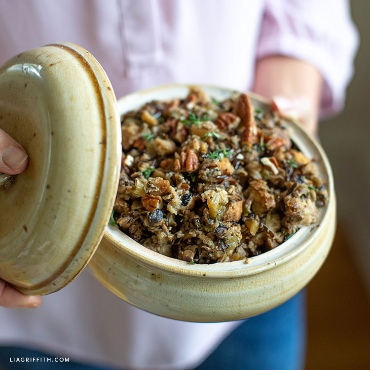 Gluten-Free Mushroom & Wild Rice Stuffing - Lia Griffith