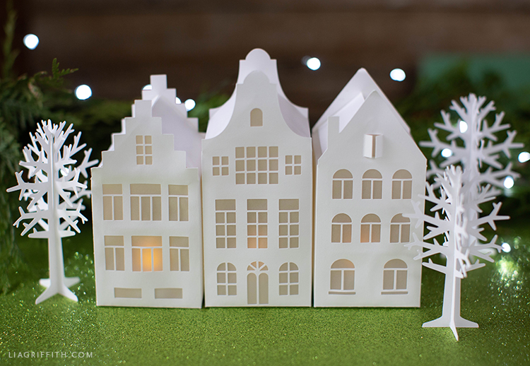 Papercut European Houses & Trees for Christmas - Lia Griffith