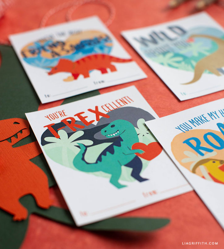 Printable Dinosaur Valentines - Lia Griffith
