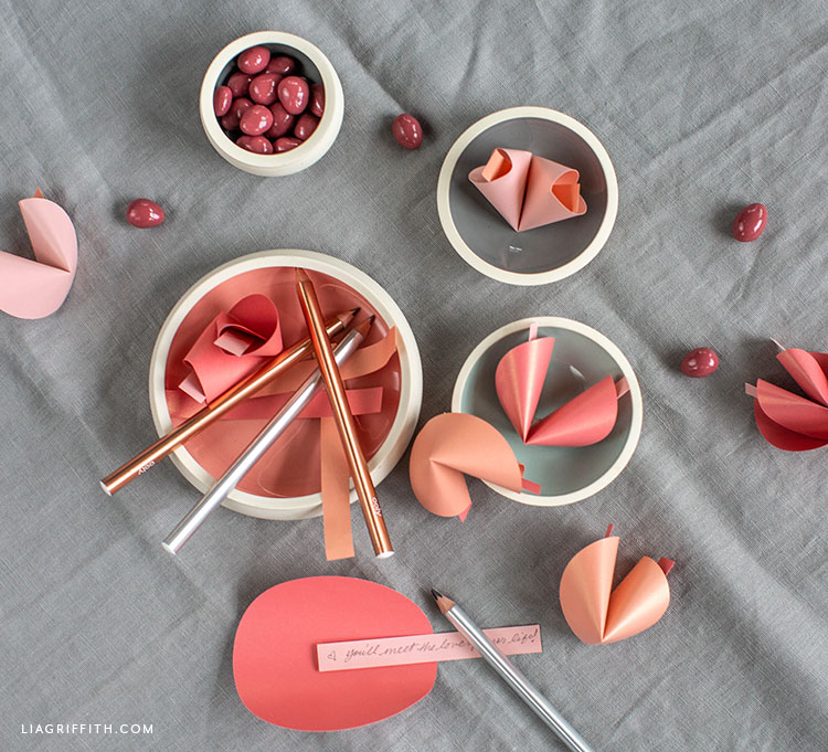 Paper Fortune Cookies for Valentine's Day - Lia Grifith